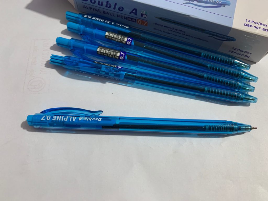 Hộp 12 bút bi Double A - ALPINE BALL 0.7mm - Mực xanh (DBP-507-BG ...