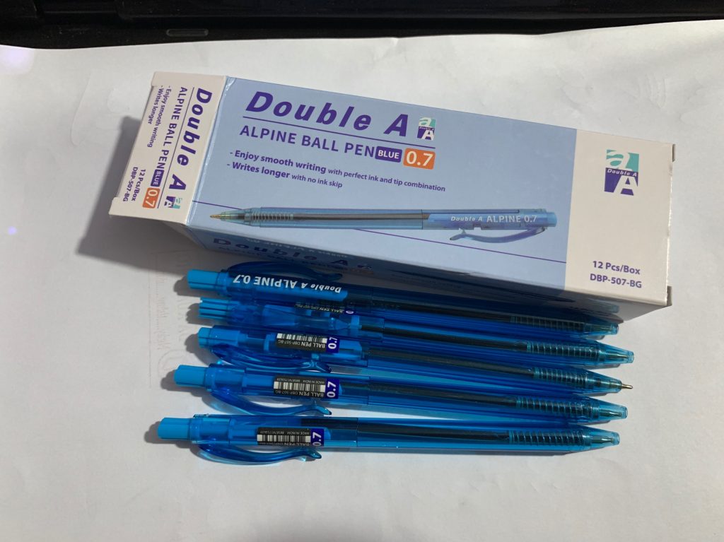 Bút bi Double A - ALPINE BALL 0.7mm - Mực xanh (DBP-507-BG) - Văn Phòng ...