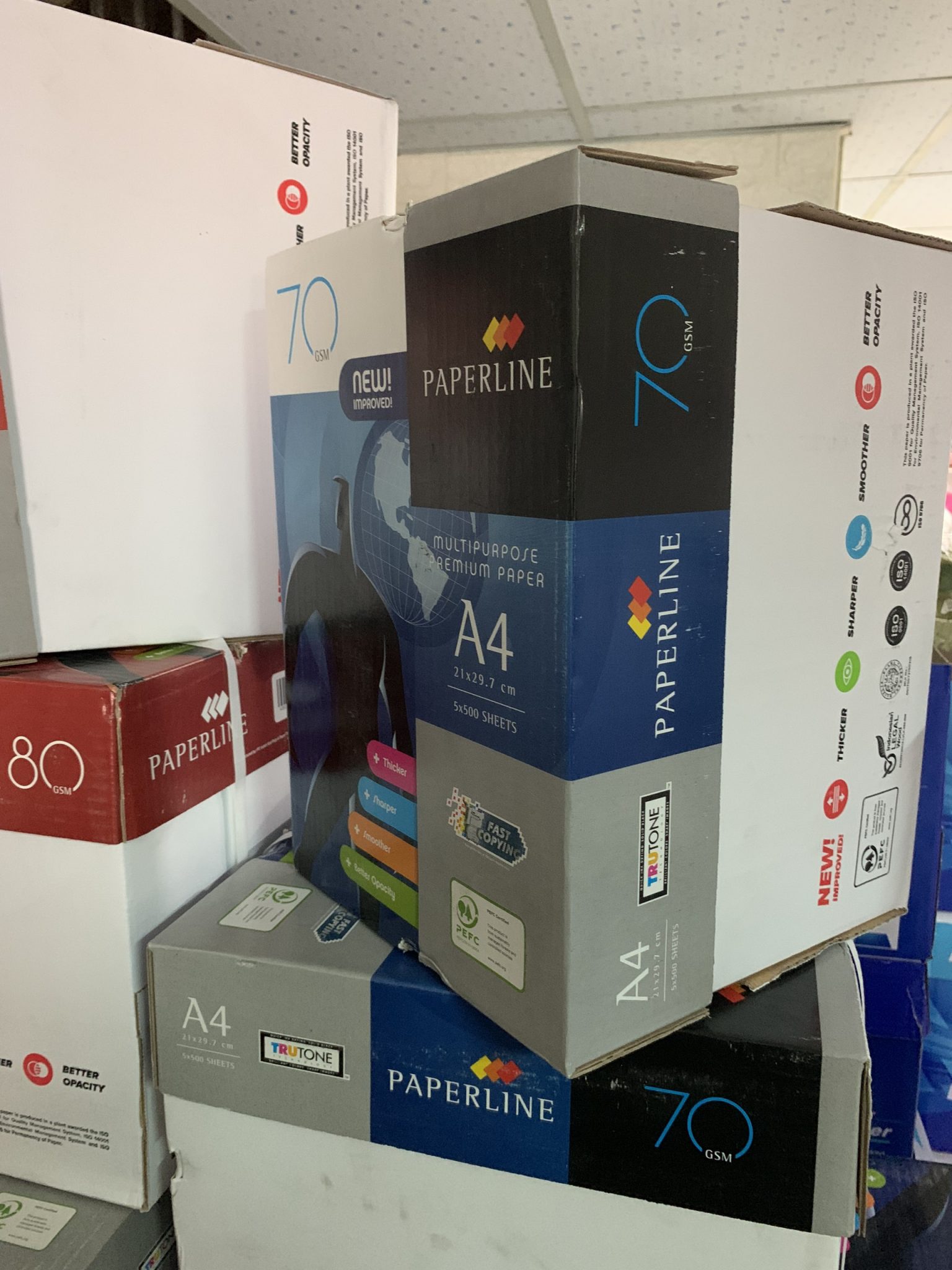 THÙNG 5 RAM Giấy A4 PAPERLINE định lượng 70gsm / 80gsm - Văn Phòng Phẩm ...